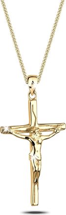 Elli Halskette Damen Kreuz Anhänger Glaube Religion Klassisch in 925 Sterling Silber Vergoldet
