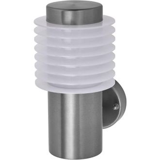 Ledvance Endura style rondo wall Außenbeleuchtung, 9W, 700lm, Wandleuchte, Edelstahl,IP44 Schutzklasse, 3.000K Farbtemperatur, warmweiße Lichtfarbe - Ledvance