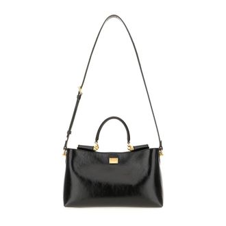 Dolce & Gabbana Vittoria Leder Tote Bag - - Bags - Damen - Schwarzk - ONE SIZE