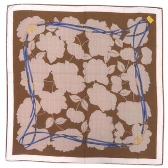 Gucci Foulard en soie vintage Pre-owned - Femme - Pre-owned - Brun - Taille: ONE Size