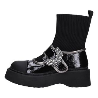 Noa Harmon Ankle Boots aus Leder und Stoff - - Shoes - Damen - Schwarzk - 41 EU