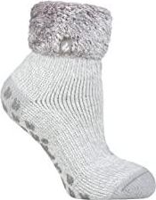 Heat Holders Femme Lounge Plume Revers Manchette Chaussettes Paquet de 1 Queenstown uni Gris Argenté 37-42