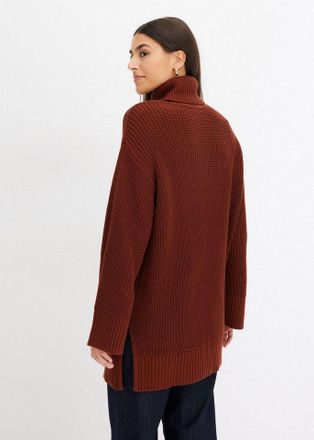 Bonprix Rollkragenpullover aus Baumwoll-Mix, mit Rollkragen, mit Seitenschlitzen