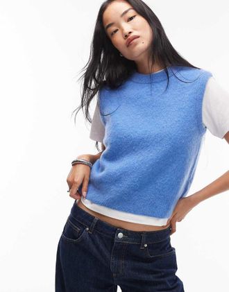 Arket Débardeur en maille dalpaga - Bleu