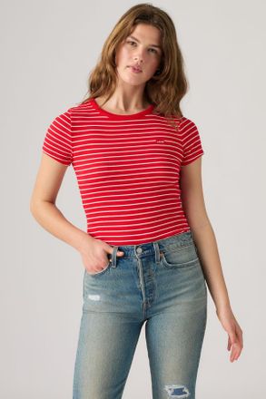 Levi's Hayes Tee - Femme - Rouge / Gemini Stripe True Red - XL