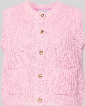 Christian Berg Strickweste Melange Effekt mit Schmuckknopf