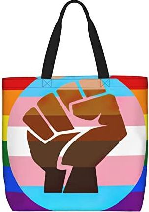 Generic Sac Fourre-Tout Mois Des Fiert&eacute;s Lgbtq+ Alli&eacute;(E) Sac &Agrave; Bandouli&egrave;re En Toile R&eacute;utilisable De Grande Capacit&eacute; Sacs En Toile, Pour Filles, Voyage, &Eacute;cole,