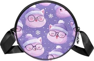 Generic Sac &agrave; bandouli&egrave;re rond pour femme, petit sac &agrave; bandouli&egrave;re avec fermeture &eacute;clair et bretelles r&eacute;glables style d&eacute;contract&eacute; pour femmes et filles