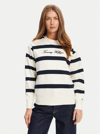 Tommy Hilfiger Sweatshirt Script WW0WW45743 &Eacute;cru Regular Fit