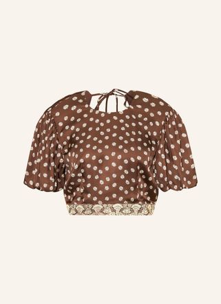 Claudie Pierlot Claudie Pierlot Cropped-Blusenshirt Aus Satin braun