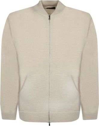 Dell'Oglio Homme, Pulls, Beige, Taille: 2XL Bomber Cardigan