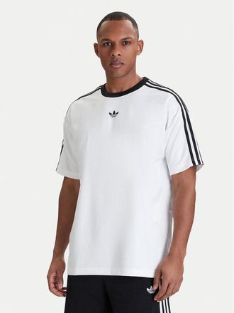 adidas T-Shirt adicolor Jacquard KD5829 Wei&szlig; Loose Fit