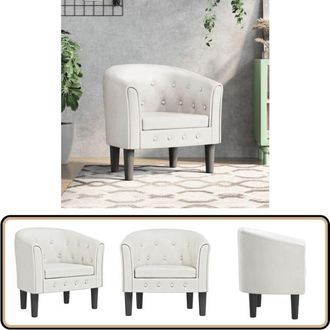 vidaXL Clubsessel Wei&szlig; Kunstleder - Moderner Sessel - Clubsessel - Lounge Chair - Wohnraum Dekoration - Esszimmer Stuhl