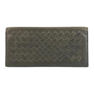 Bottega Veneta Portefeuille long en cuir Intrecciato Pre-owned - Homme - Pre-owned - Gris - Taille: ONE Size
