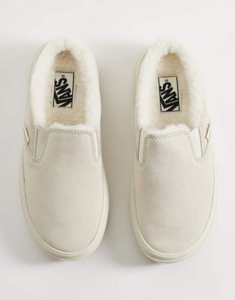 Vans mules &agrave; plateforme en blanc cass&eacute;