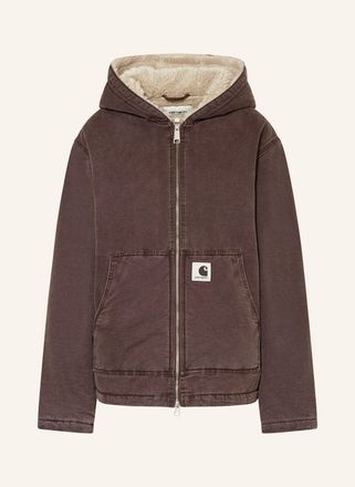 Carhartt Work in Progress Carhartt Wip Jeansjacke Mitch Mit Teddyfell grau