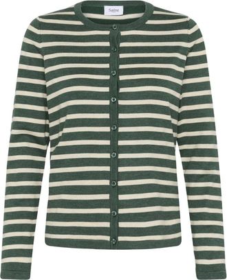 Saint Tropez Femme, Pulls, Vert, Taille: 42 FR MilaSZ Striped Cardigan