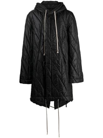 Rick Owens parka à ourlet plus long au dos - Noir