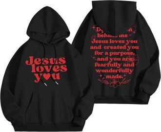 Generic Sweat &agrave; capuche &agrave; manches longues pour la Saint-Valentin 2026 pour femme, Noir, XXL