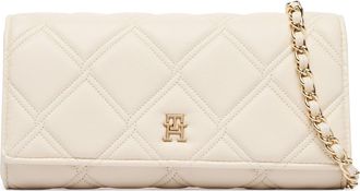 Tommy Hilfiger Handtasche Tommy Hilfiger Th Feminine Wallet On Chain AW0AW18795 Creme