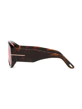 Tom Ford Eyewear FT104452S Tortoiseshell Aviator Sunglasses - Brown