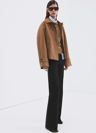 Mango Pull-over rayures col polo caramel - Femme - XXL - MANGO