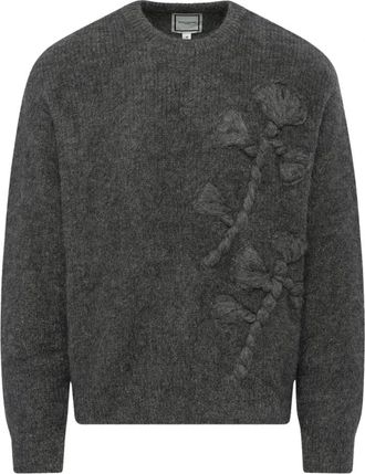 Wooyoungmi Wooyoungmi, Homme, Pulls, Gris, Taille: M Flower Sweater