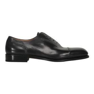 Ferragamo Homme, Chaussures, Noir, Taille: 45 EU Chaussures en cuir à lacets