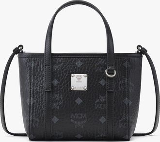 MCM Toni Shopper mit Reissverschluss in Visetos BLACK VISETOS