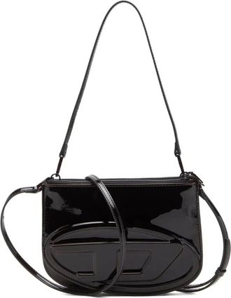 Diesel Femme, Sacs, Noir, Taille: ONE Size Sac bandouli&egrave;re en cuir verni avec logo en relief