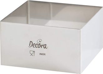 Decora 0063794 TORTENRING QUADRATISCH AUS Edelstahl 12X12X4,5 H cm