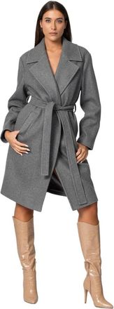 Kocca Femme, Manteaux, Gris, Taille: 44 FR Luxueux manteau doux longueur genou