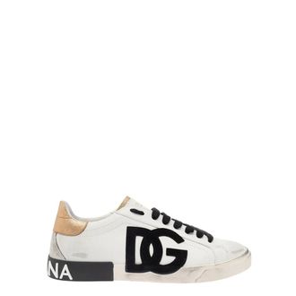 Dolce & Gabbana Homme, Chaussures, Blanc, Taille: 40 EU Baskets basses Portofino blanches