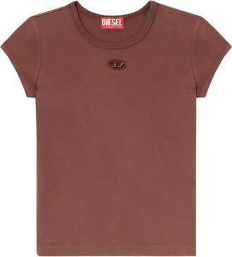 Diesel t-shirt T-Angie à logo brodé - Marron