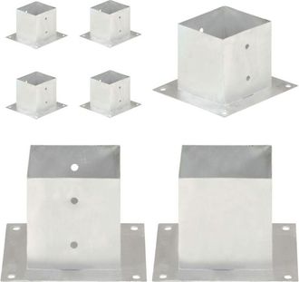 vidaXL Pfostenanker 4 Stk. Verzinktes Metall 141 mm - Pfostenanker - Stahl Pfostenanker - Home & Living - Silber