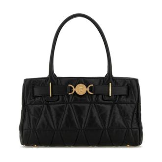 Versace Femme, Sacs, Noir, Taille: ONE Size Medium Tote Lamb Leather