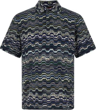 Missoni Homme, Tops, Multicolore, Taille: M Zigzag Cotton Polo