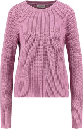 Fynch-Hatton Strickpullover aus Baumwolle mit Rundhalsausschnitt Mauve Rose/L