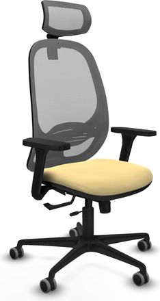 Piqueras y Crespo Cilanco Kindersitz mit 3D-Armen, h&ouml;henverstellbarer Lendenwirbelst&uuml;tze und h&ouml;henverstellbarem Kopfteil, Grau/Cremefarben