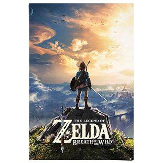 Reinders Poster, The Legend Of Zelda - breath of the wild, Kinderzimmer, Poster, Wanddeko, Room Decor, 150 gr. gl&auml;nzend Bilderdruckpapier, Blau, 91,5 x 61