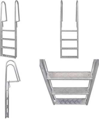 vidaXL Vidaxl - Steg-/Poolleiter 4-stufig Aluminium 167 cm - Poolleiter - Pool Leiter - Home & Living - Silber