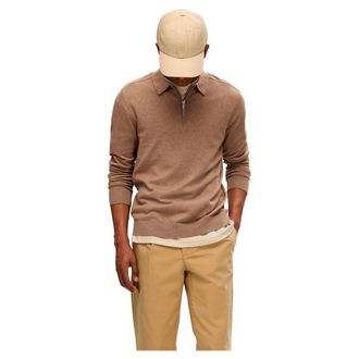 Selected Selected Homme Male Langarm-Poloshirt Strick