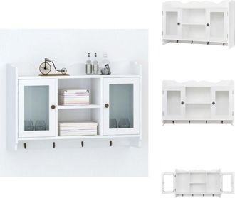 vidaXL Vidaxl - Vitrine murale avec étagère de Livre / dvd / Verre en mdf Blanc - Étagère Murale - Vitrine Murale - Meuble Mural - Rangement Mural