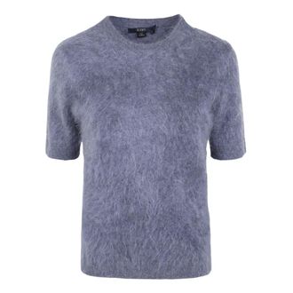 Seventy 940 Rundhals-Strickpullover mit halbem &Auml;rmel - - Knitwear - Damen - Blau - S