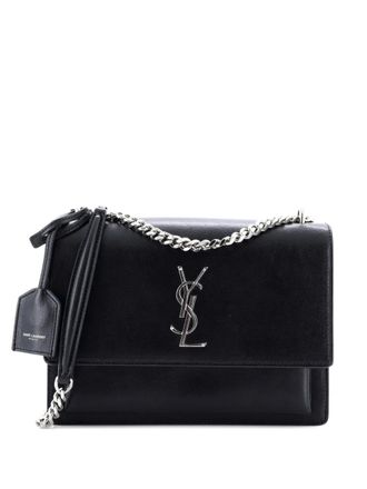 Saint Laurent Sunset Leather Large crossbody bag - Schwarz
