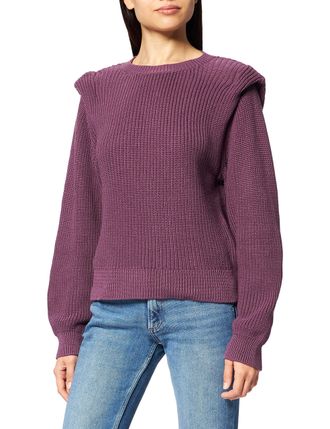 NA-KD Damen Open Back Knitted Sweater Pullover, violett, XS