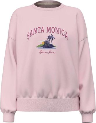 Guess Femme, Sweatshirts et sweats &agrave; capuche, Rose, Taille: 38 FR SweaT-shirt en coton
