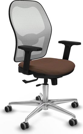 Piqueras y Crespo Jorquera Stuhl mit Lendenverstellung mit 2D-Armlehnen, ausgestattet mit Syncro/Traslack und injiziertem Schaumstoff, Rollen 65 mm, Parkett, Wei&szlig;/Dunke