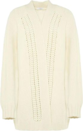 Malo Femme, Pulls, Beige, Taille: 40 FR Cardigan intrecciato