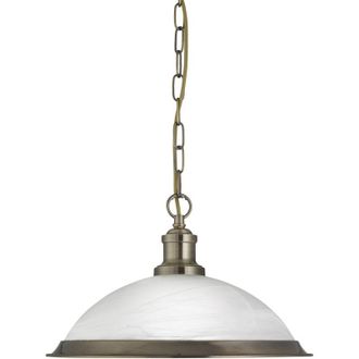 Searchlight Searchlight - bistro - 1LT Suspension Metal Laiton antique et verre marbr&eacute;,E27 max 60w Diam 36cm